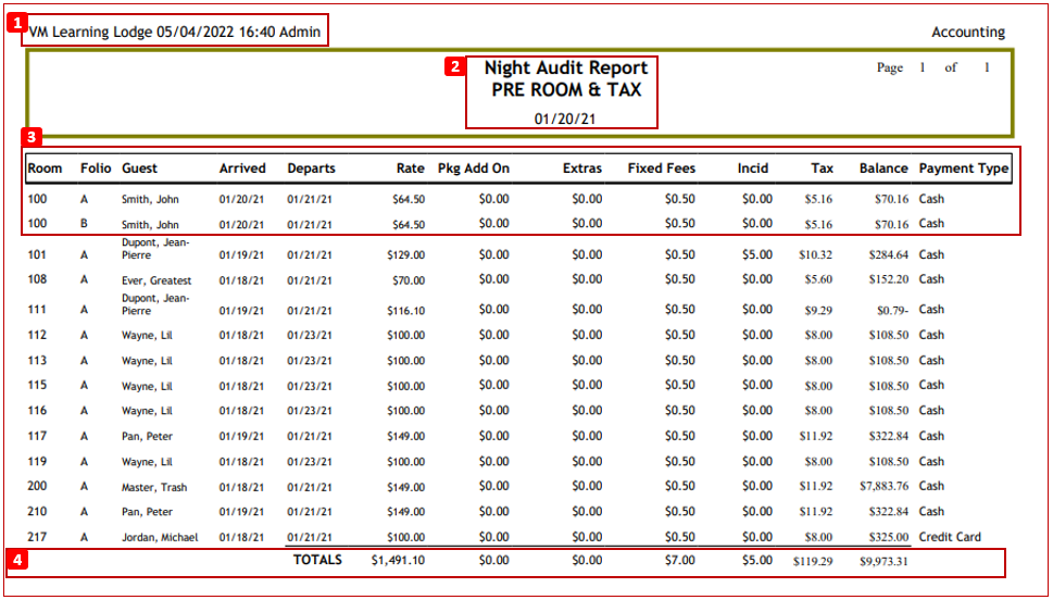 Night Audit Pre-Audit CheckList - Pre Room & Tax Report (Desktop | Video)